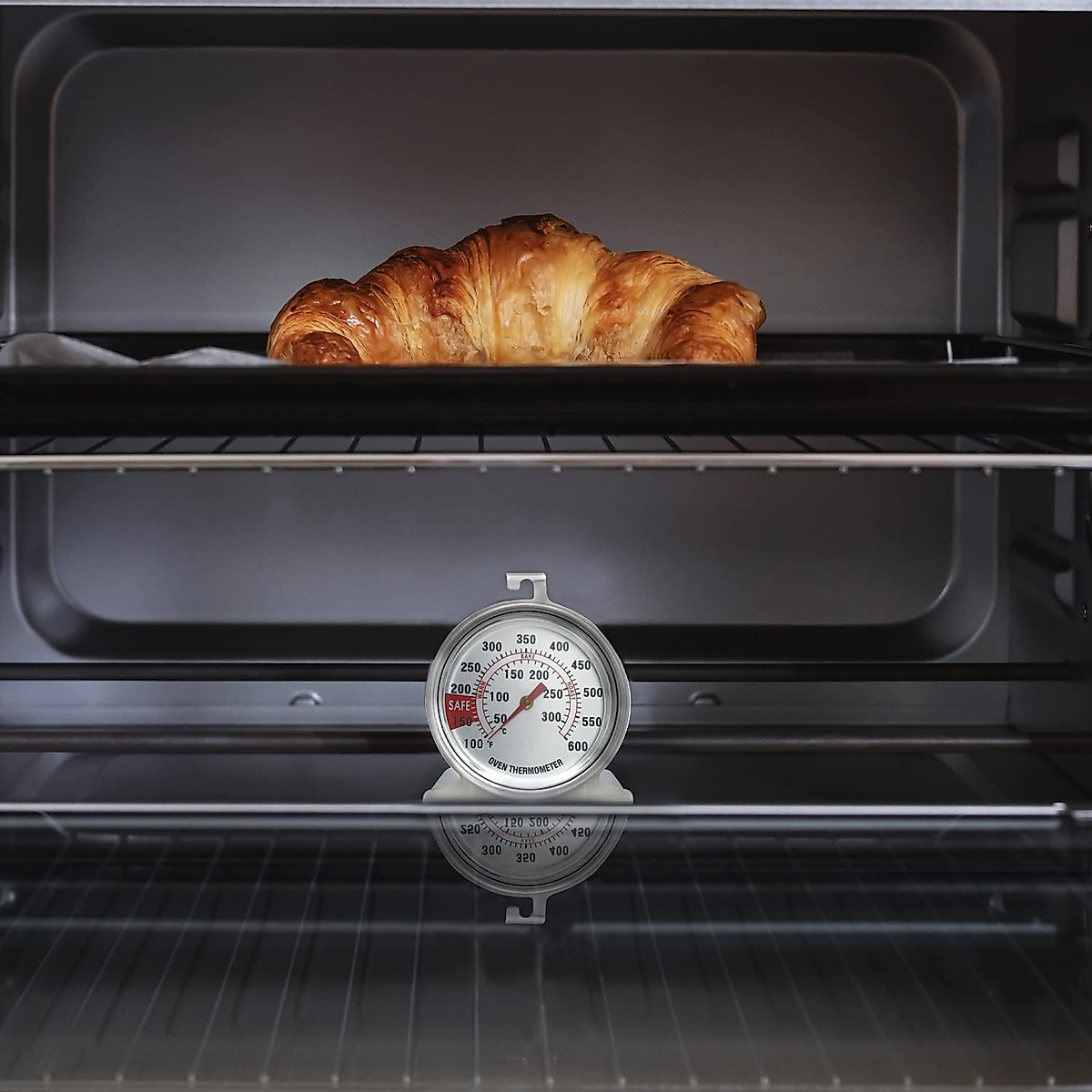 Oven Thermometer, CENTOLLA’s 2.56’’ in Oven Thermometer for Gas/Electric Oven, 100F-600F Premium Stainless Steel Baking Thermometer