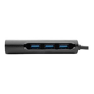 Tripp Lite USB C Hub 4-Port w/ 4x USB-A Portable Compact USB Type C, USB-C Thunderbolt 3 Black (U460-004-4AB)