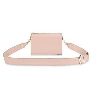 KATIE LOXTON Zana Womens Medium Vegan Leather Convertible Crossbody Handbag Purse Pale Pink
