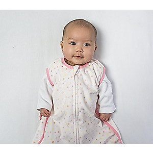 Amazing Baby Microfleece Sleeping Sack, Wearable Blanket with 2-Way Zipper, Use After Swaddle Transition, Playful Dots, Pink, Medium 6-12 Month