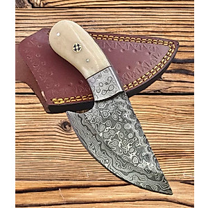 Poshland Custom Handmade Damascus Steel Knife, Bone Collector - Beautiful knife (BC-1093)