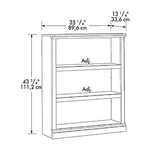 BOWERY HILL 3 Shelf Bookcase in Oiled Oak