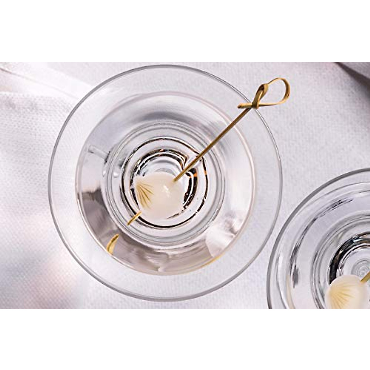 Cabot & Carlyle Bamboo Cocktail Picks 300 Pack 4.1 inch With Looped Knot Fancy Bamboo Toothpicks for Appetizers Cocktail Toothpicks Natural Bamboo Picks Bamboo Skewers 4 inch Long Toothpicks