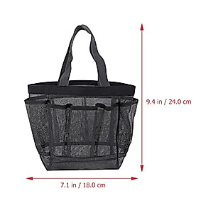 BESPORTBLE Mesh Shower Caddy Basket - Mesh Shower Caddy Tote Bag Toiletry Bag Quick Dry Bath Organizer for Beach College Dorms Gym Camp, Black