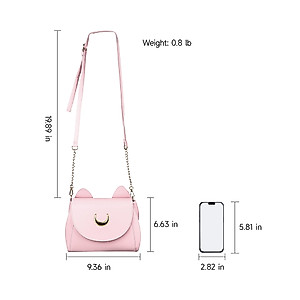 Luna Cat PU Purse Moon Power Handbag Sailor Guardian makeup bag