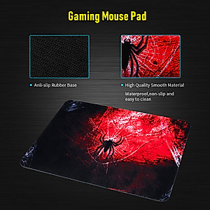 Gaming Keyboard and Mouse,CHONCHOW Full Size Computer Keyboard RGB Backlit USB Wired Keyboards&Gaming Mouse 3200DPI&Mousepad 3in1 for PC Laptop Desktop PS4 Xbox