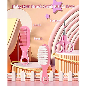 30 in 1 Baby Healthcare and Grooming Kit, Portable Baby Electric Nail Trimmer Set, Newborn Nursery Care Kit Baby Essentials with Baby Healthcare kit, Medicine Dispenser, Haircut Tools, etc (Pink)