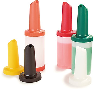 Carlisle FoodService Products Pourplus Store 'N Pour Complete Quart Set Neck, Container, and Cap for Bar, Kitchen, and Restaurant, Plastic, 32 Ounces, White