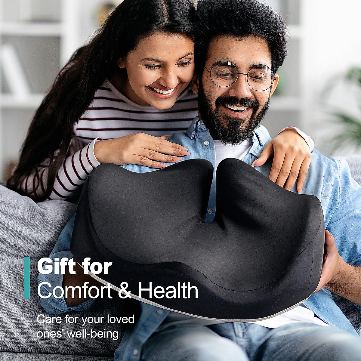 Foamula Seat Cushion for Office Chair, Memory Foam Sciatica Pain Relief Pillow, Seat Cushion for Hip, Tailbone, Coccyx Pain, Desk Chair Cushion for Office, Home Chair, Gaming Chair, Car, Wheelchair