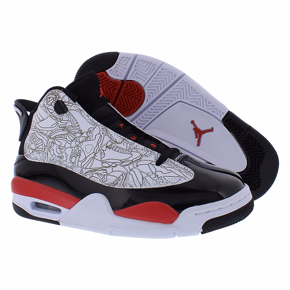 Jordan Boy's Dub Zero (Big Kid) White/Fire Red/Black 5.5 Big Kid M