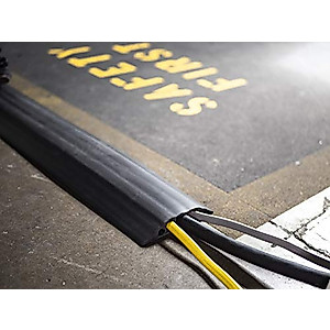 Line Boss 3-Channel Wire Hider, Cord Protector and Cable Organizer for Industrial Cable Management, 4.5 in. X 5 ft., Black, 6500-5C