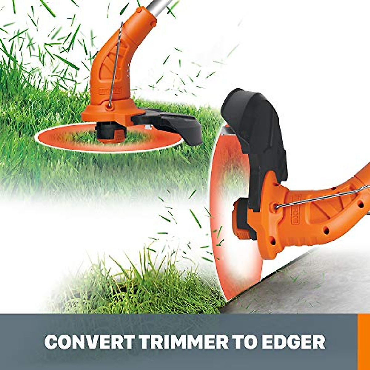 Worx WG154 20V PowerShare 10" - 12" Cordless String Trimmer & Edger (Battery & Charger Included)