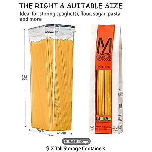 Airtight Food Storage Containers Set of 9 - Wildone BPA Free Cereal & Dry Food Storage Containers 2.8L / 11.83 cups for Sugar, Flour, Snack, Baking Supplies, with 20 Chalkboard Labels & 1 Marker