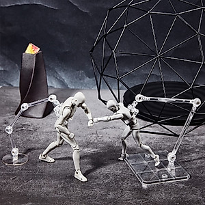 FINGERINSPIRE 8Pcs Action Figure Stand Assembly Action Figure Display Holder Base Doll Model Support Stand for 6 inch Action Figures or Effects Clear 1/144 HG/RG Gundam Figure Model Toy