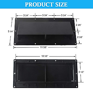 Gekufa RV Range Hood Vent Cover Black, RV Stove Vent Cover/RV Exhaust Vent Cover (Include 10 Pcs Screws)