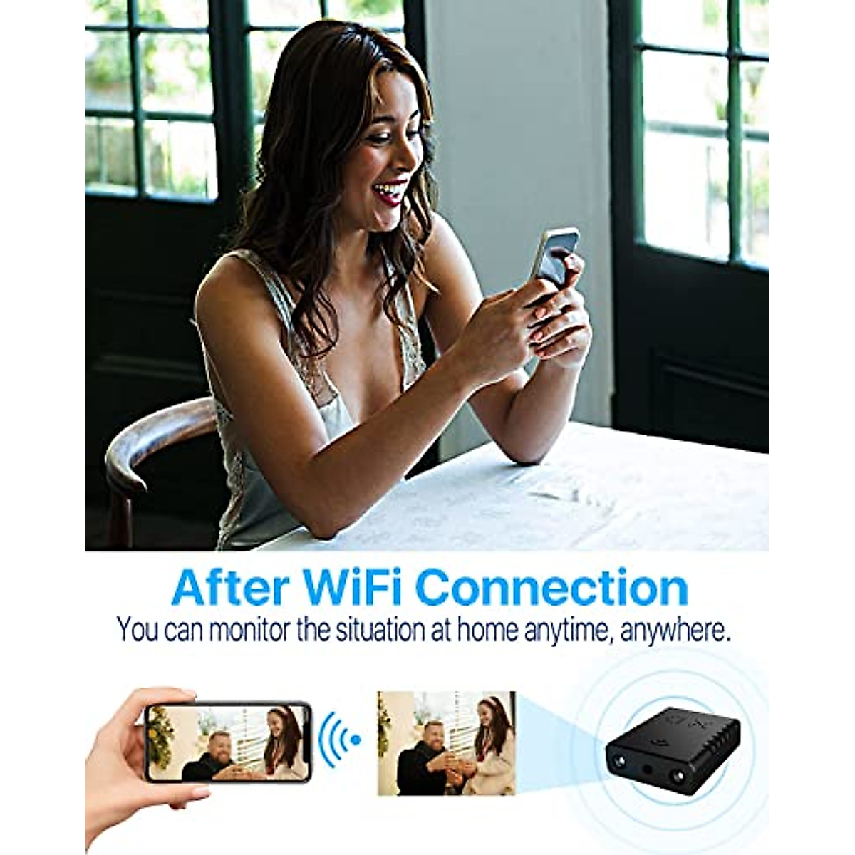 Mini Spy Camera WiFi, Smallest Hidden Cameras HD1080P for Home Security Surveillance with Video Small Portable Nanny Cam with Phone App, Motion Detection, Night Vision for Indoor