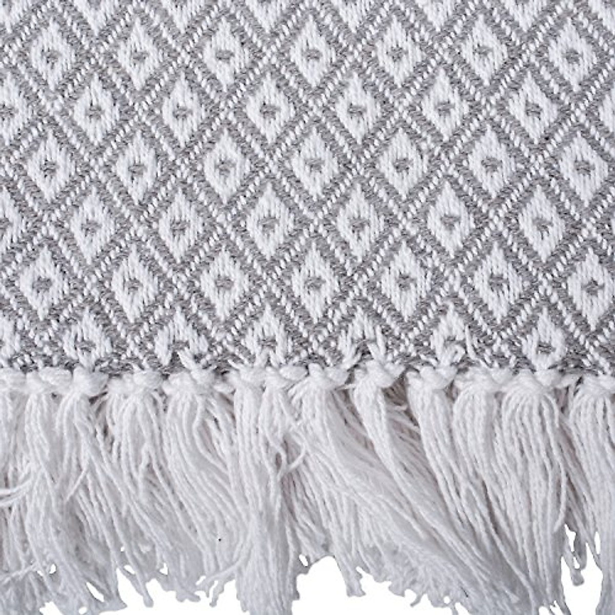 DII Global Mini Diamond Woven Throw, 50x60, Gray