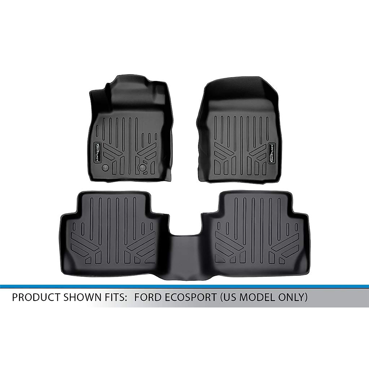 MAXLINER Custom Fit Floor Mats 2 Row Liner Set Black Compatible with 2018-2021 Ford EcoSport (US Model Only)