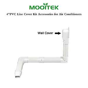 MOOITEK PVC Line Cover Kit Tubing Cover Accessories for Air Conditioners (4" Wall Cover)