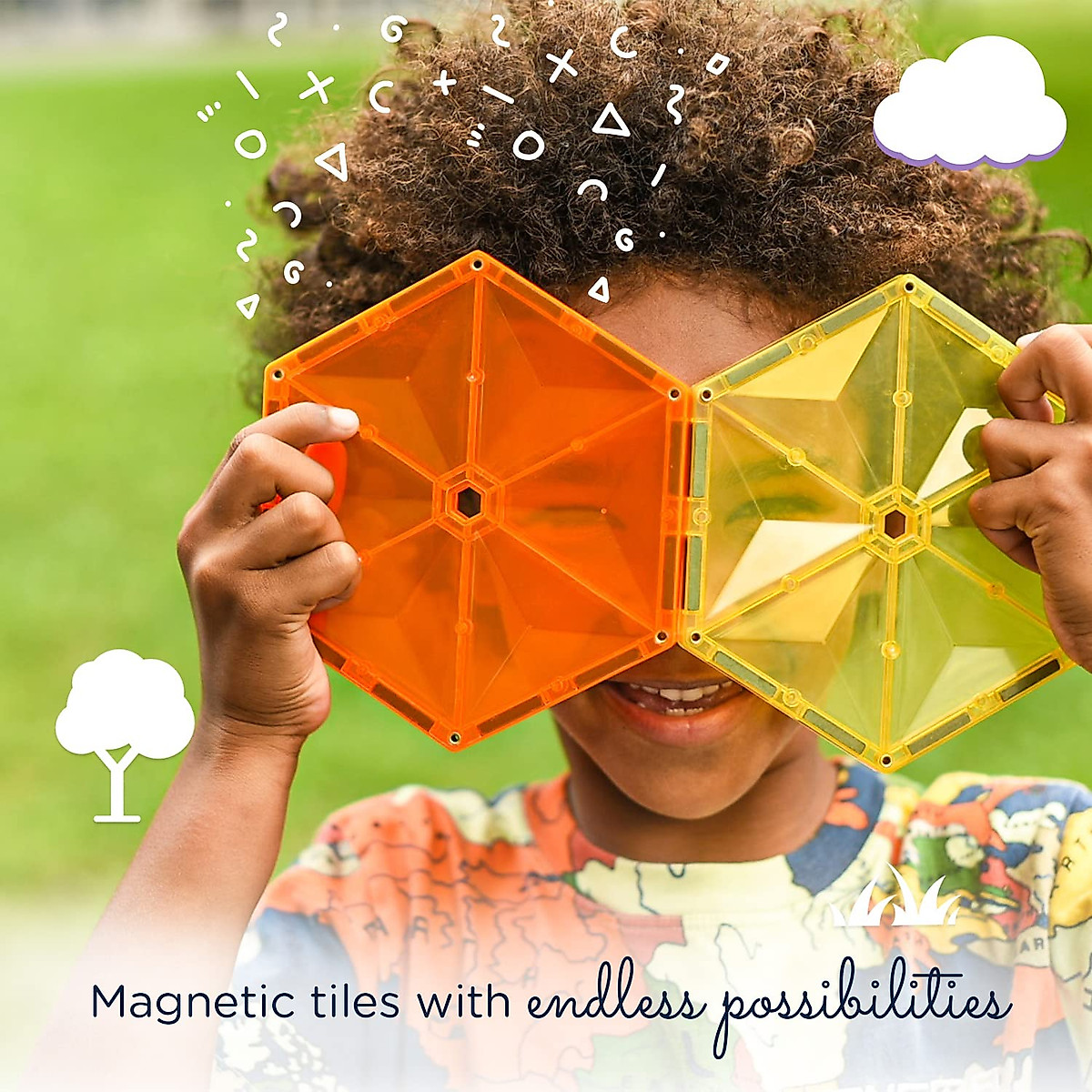 Connetix Tiles 212 Piece Mega Pack, Premium Educational Magnetic Building Set, Features Large Hexagons and Squares, Regular Geometric Tiles, Door and Window Pieces, Fences, 2 Purple Cars, and More