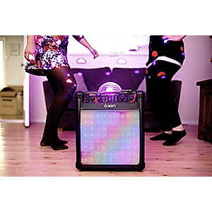 ION Audio Party Rocker Max - 100W Portable Wireless Bluetooth Speaker and Karaoke Centre with Rechargeable Battery, Party Light Display and Microphone