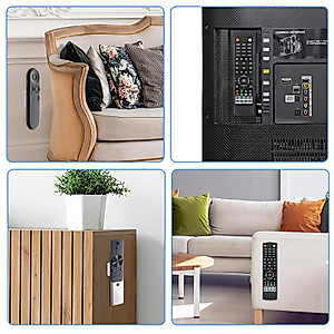 Grevosea 6 Pack Magnetic Remote Control Holder, Self Adhesive Remote Holder Wall Mount Remote Control Rack for Back of Tv Fan and Air Conditioner Remote Controls (White)