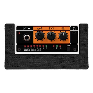 Orange Crush Mini Guitar Combo Amplifier - Black Bundle with Power Supply, Instrument Cable, Picks, and Austin Bazaar Polishing Cloth