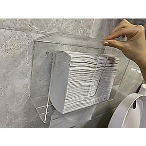 Cq acrylic Wall Mount Paper Towel Dispenser with Lid,Clear Folded Paper Towel Holder for Bathroom Toilet and Kitchen,Suitable for Z-fold, C-fold or Multi-Fold Paper Towels,Pack of 1