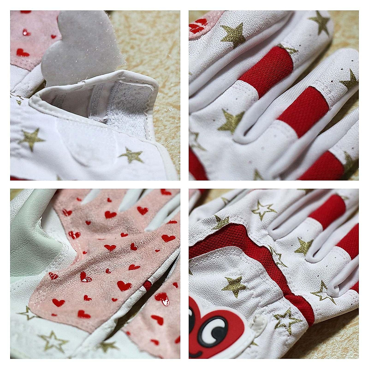 Colaxi 2 pcs Cute Kids Golf Gloves Premium Leather Left Hand and Right Hand S-L Child Professional Non for Christmas Junior Boys, S