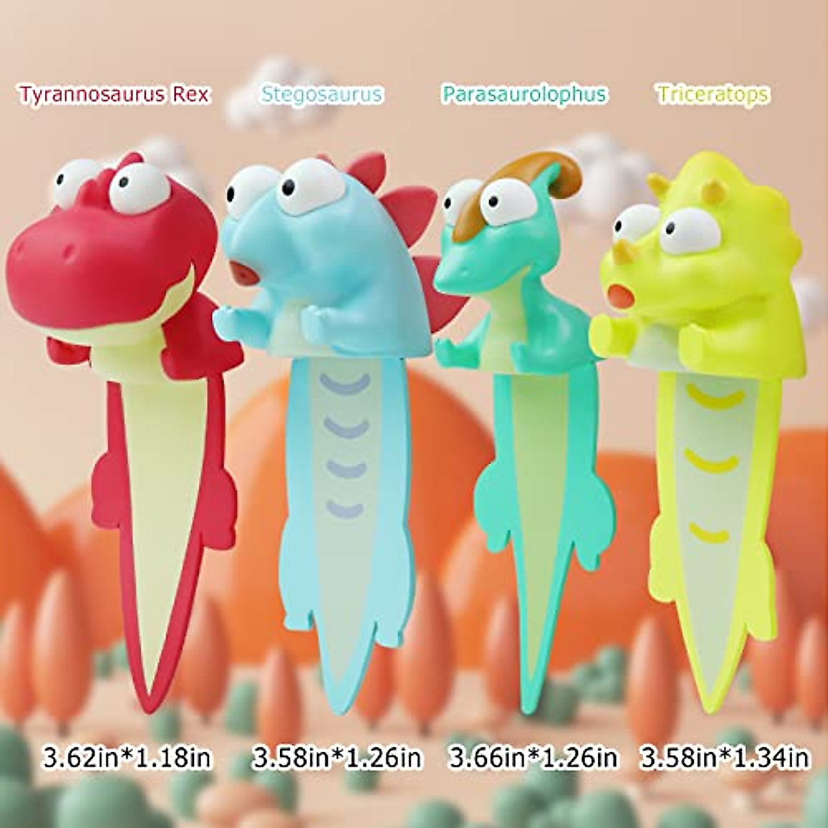 3D Bookmarks, Funny Dinosaur Bookmarks,Cartoon Animal Bookmarks, Book Marks for Kid, Students and Reading Lovers(Tyrannosaurus rex)