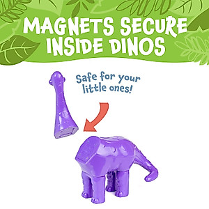 POPULAR PLAYTHINGS Magnetic Mix or Match Dinosaurs Toy Play Set, 12 Pieces