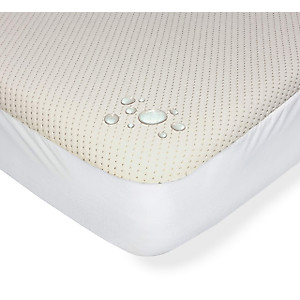 Colgate Mattress Eco Cover - GREENGUARD Gold Certified Organic Cotton Fitted Crib Mattress Cover Made with Certified Organic Cotton, Waterproof Backing, and Strong Elastic Around Perimeter