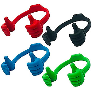 YuCool 4 Packs OK Cell Phone Stands, Adjustable Flexible Cellphone Stand,Mobile Smartphone Display Holder-4 Colors