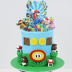 Party Decorations for Marrriio Cake Topper Set Birthday Party Supplies Decor, 7 counts