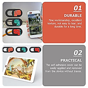 SOLUSTRE Camera Slider 3Pcs Laptop Camera Cover Slide Cartoon Webcam Cover Phone Camera Cover Computer Camera Cover Your Privacy and Computers Laptops