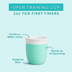 Munchkin® C’est Silicone! Open Training Cup for Babies and Toddlers 4 Months+, 2 Ounce, Mint