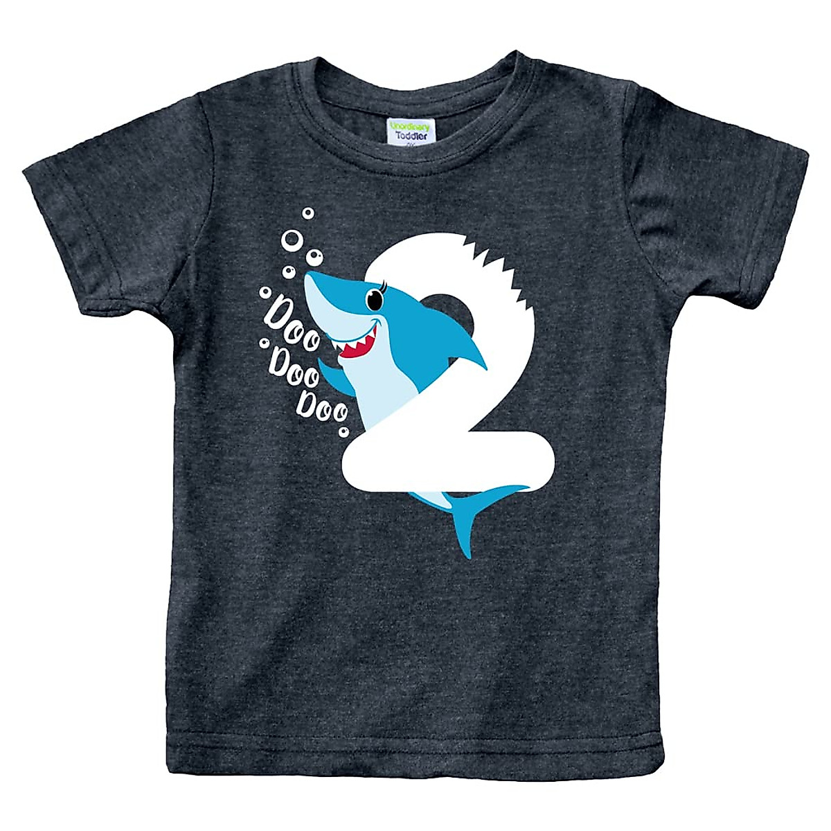 2nd Birthday Shirt boy Baby Shark Second Two 2 Year Old Toddler Outfit Shark doo (US, Age, 3 Years, Charcoal Black - Blue Shark)