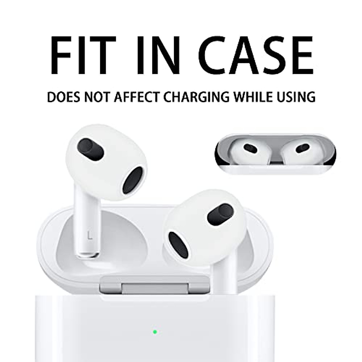 6 Pairs HOMICO for AirPods 3 Ear Tips Silicone Ear Covers [Fit in Case] Anti-Slip Earbud Covers Accessories Compatible with AriPods 3rd Generation - White