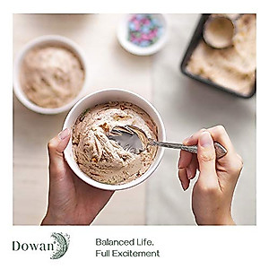 DOWAN 10 OZ Small Bowls Set of 8 - White Ceramic Bowls for Dessert, Ice Cream, Rice, Soup, Cereal, Dipping - Microwave & Dishwasher Safe