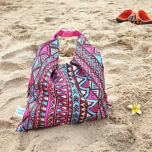 Alan Hops Wet Bag -Waterproof material, Reusable, for Diapers, Soiled/Wet Clothes, Swimsuits, Beach, Pool, Daycare, Gym, Yoga, 11.8 x 15.7 inch (Pink Tara)