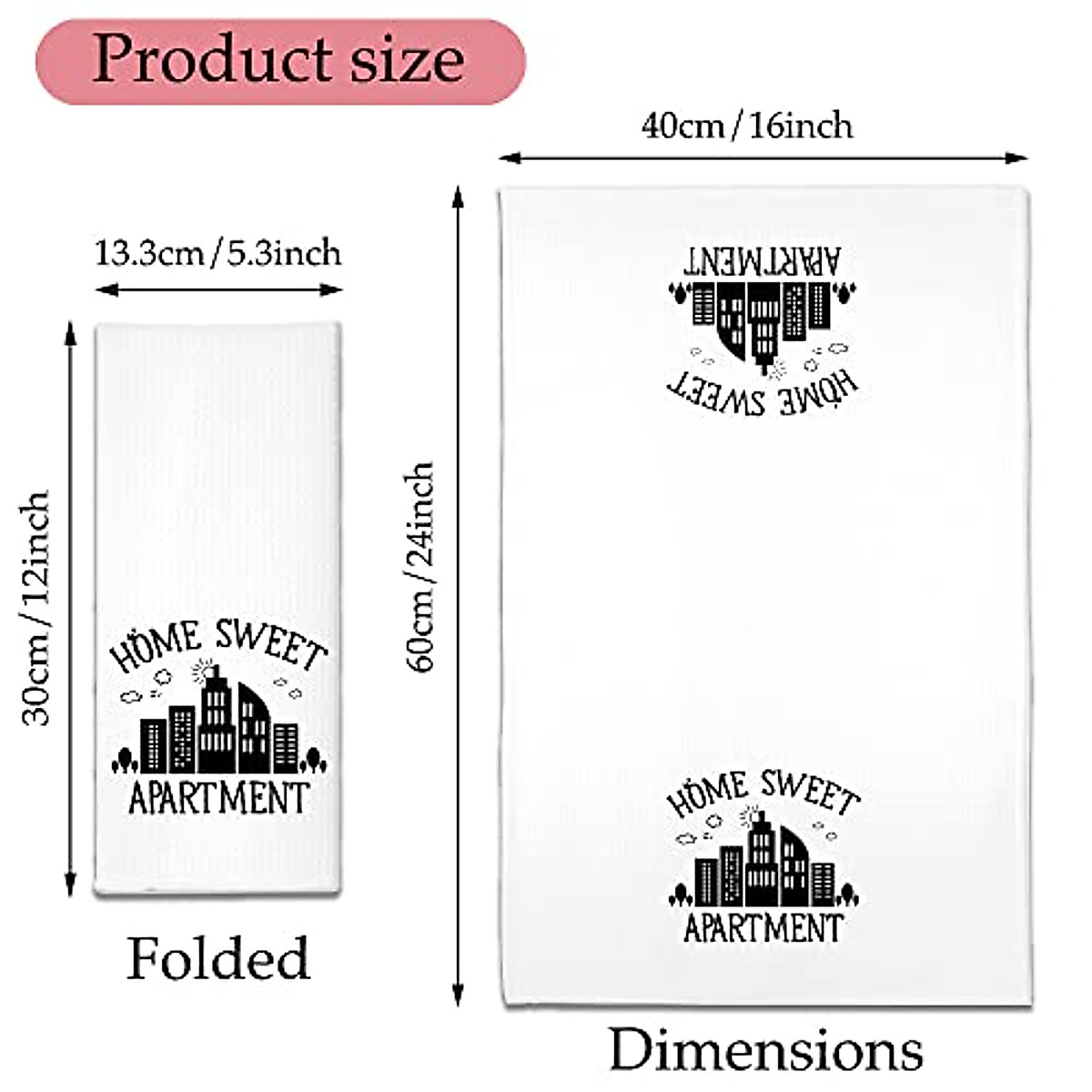 Hafhue Home Sweet Apartment Kitchen Towel, Funny Kitchen Towel Gifts for Women Sisters Friends Mom Aunts, Housewarming Gift for Women Hostess, New Home Gift for Women, Hostess Gifts