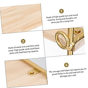 CORHAD Wall Shelf Wall Mounted Floating Shelves Bookshelves Wall Mounted Picture Ledge Shelf Multi-Layer Storage Mounted Shelf Gold Trim Storage Shelves Golden Frame Shelf Board