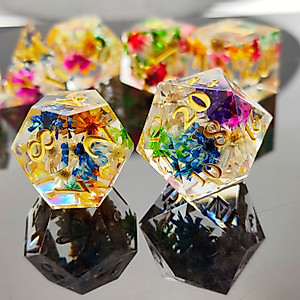 DND Dice Set D&D RPG dice Sets Dungeons and Dragons Polyhedral Resin Dice Bags Sharp Edge Dice Roleplaying Games MTG dice 7 Accessories D4 D6 D8 D10 D12 D20（Suit）