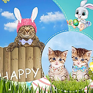 9 Pcs Holiday Cat Collars Easter Breakaway Cat Collar with Bow Tie and Bell Adjustable St. Patrick's Day Valentine's Day and Safety Buckle Collars for Kitten Puppy Festivals and Daily (Medium)