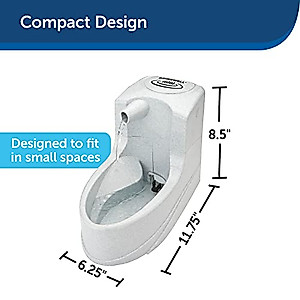 PetSafe Drinkwell Mini Pet Fountain for Cats & Small Dogs- Water Filter Included- Flowing Dispenser Encourages Hydration- Adjustable Knob Enables Water Flow Customization- Perfect for Small Spaces