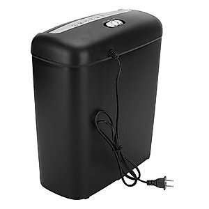 6-Sheet Paper Electric Credit Card High-Security Document Paper with 10L Wastebasket for Home Office Use