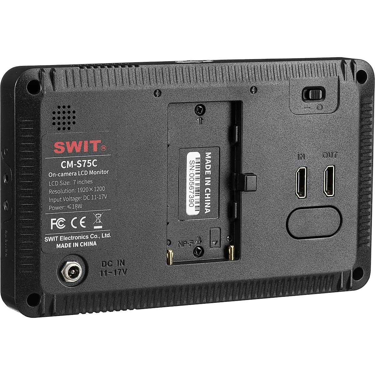 CM-S75C SWIT スウィットエレクトロニクス 7インチ3000nit 超高輝度4K(HDMI1.4 in out)IPS液晶モニター、HDR対応、ユーザーLUT対応、クイック2x・4x拡大表示(ターゲットポイントメモリあり)
