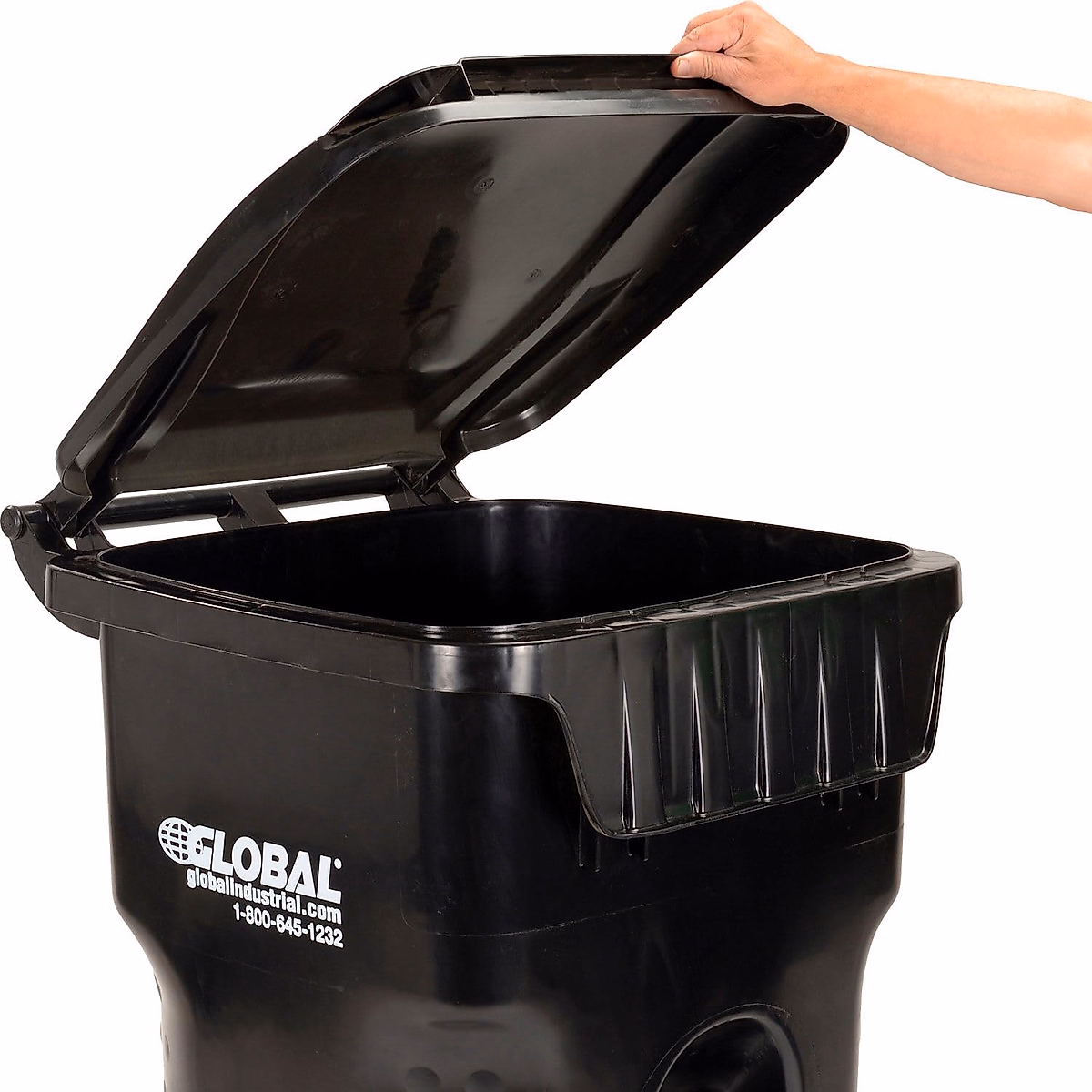 Otto 65-Gallon Mobile Trash Container, Black