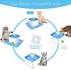 Cat Water Fountain Filters, 8 Packs Filter for Automatic Cat Water Filter, Carbon Replacement Filter for 84oz/2.5L Pet Water Fountain, Dog Water Dispensers