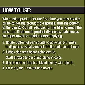 SoftSheen-Carson Magic Grooming Beard Filler Pencil Brush for Men, Waterproof, Fill in Patchy Beard & Cover Greys, Natural Black Shade, Black, 0.05 Fl Oz